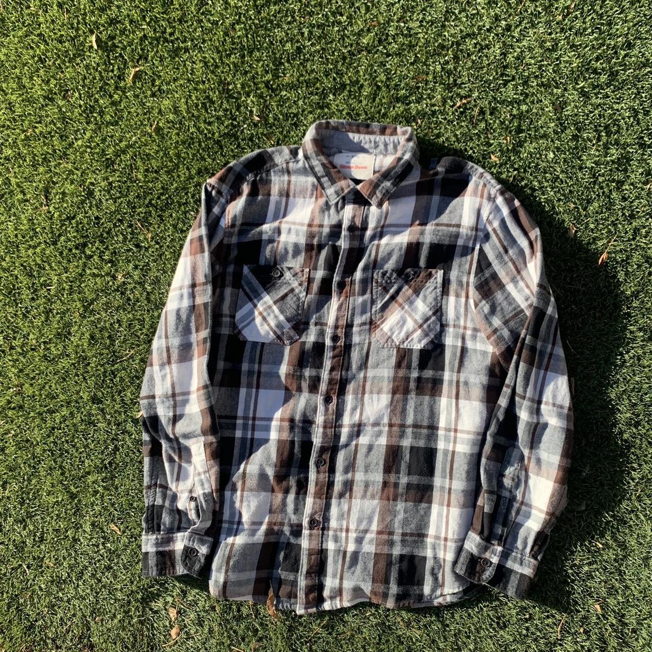 Vintage brown patterned flannel Size large - good... - Depop