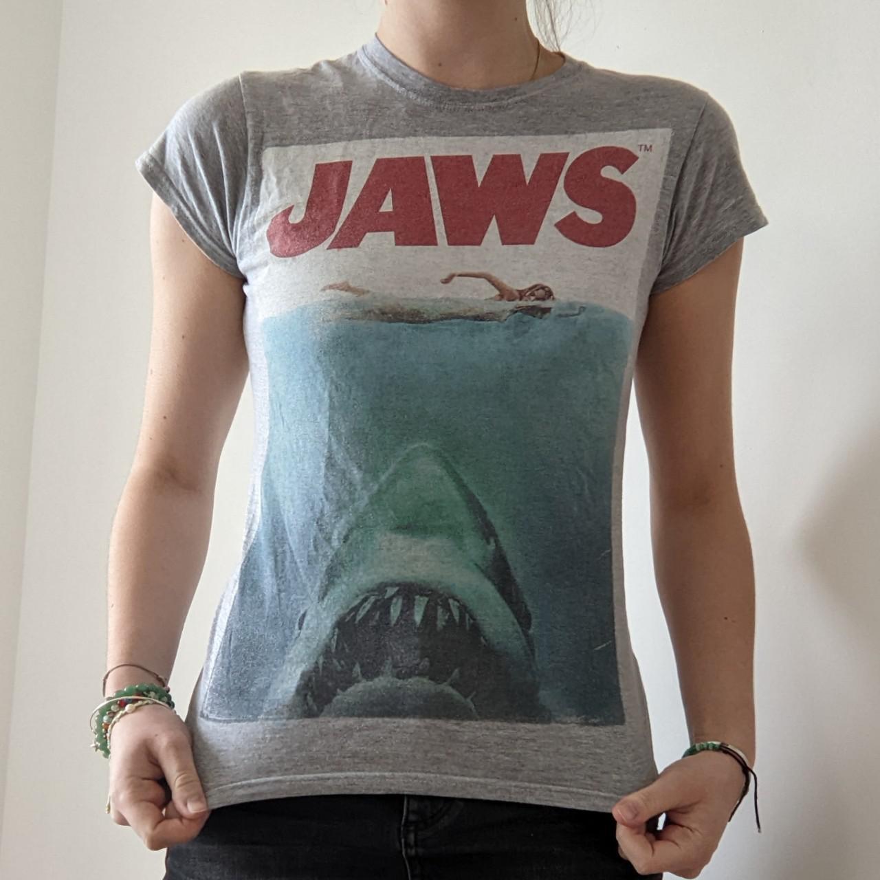 JAWS vintage style movie t-shirt. Labelled ladies S,... - Depop