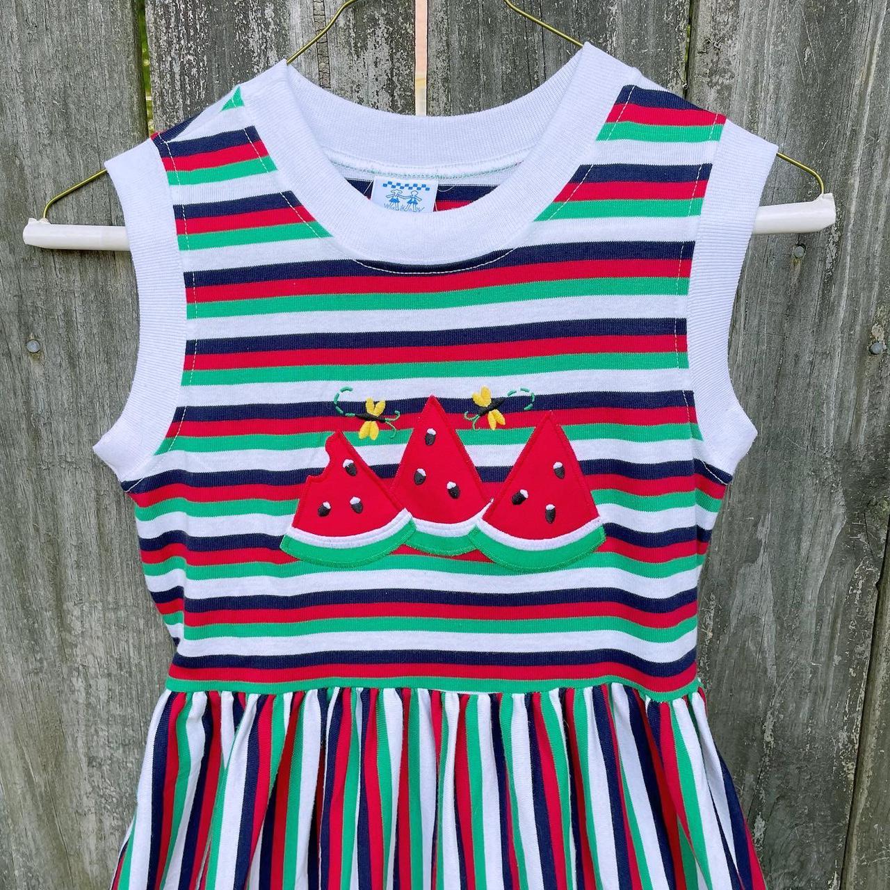💚🍉💚 juicy watermelon 💦 90s kids summer dress 🌈 could... - Depop