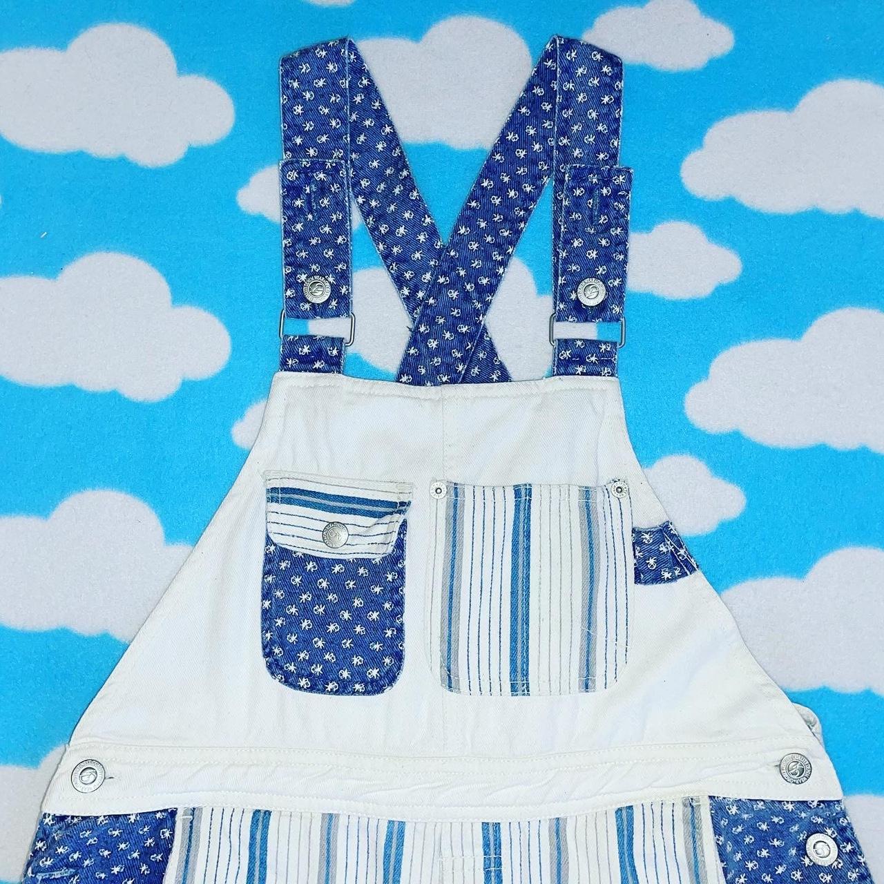 ☁️🦋☁️ stripes & flowers 💙 unique printed denim 90s... - Depop