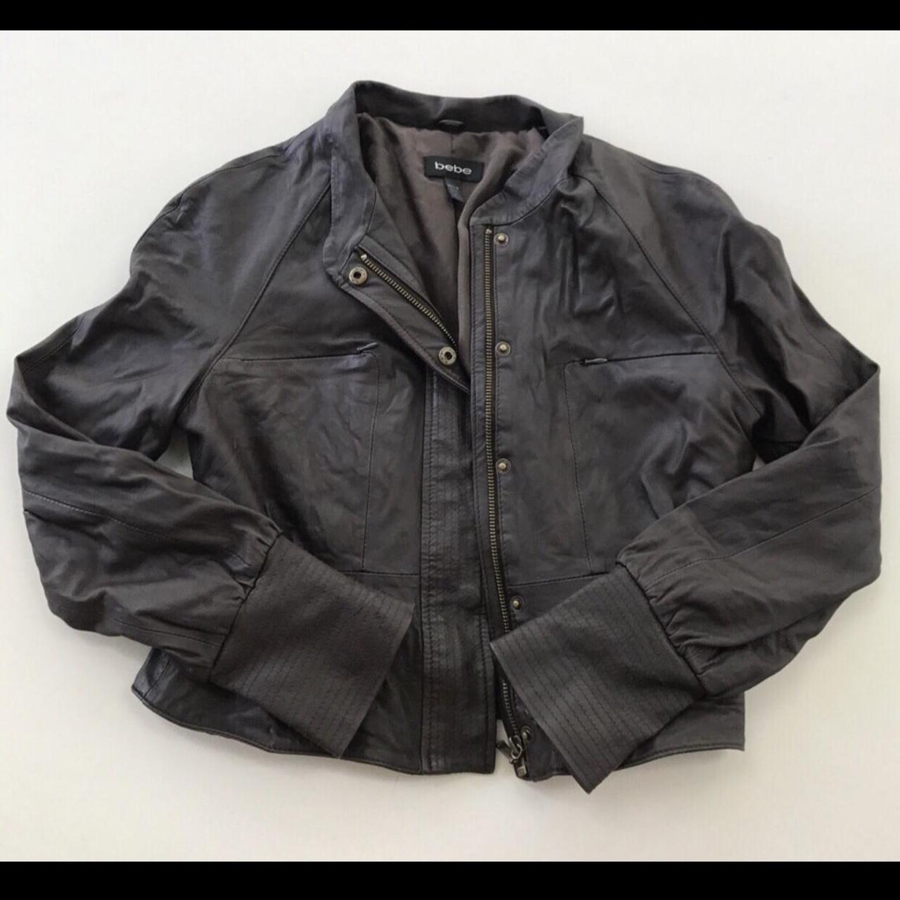 BEBE Leather Jacket Original price: $110 -Genuine... - Depop