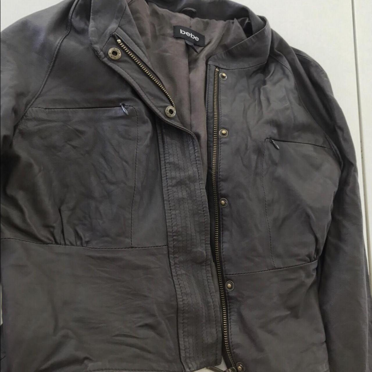 BEBE Leather Jacket Original price: $110 -Genuine... - Depop