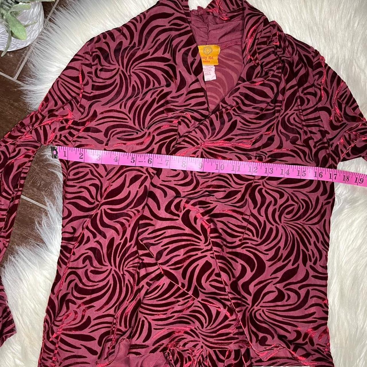 Ruby Rd petite burgundy zebra burnout flag sweater... - Depop