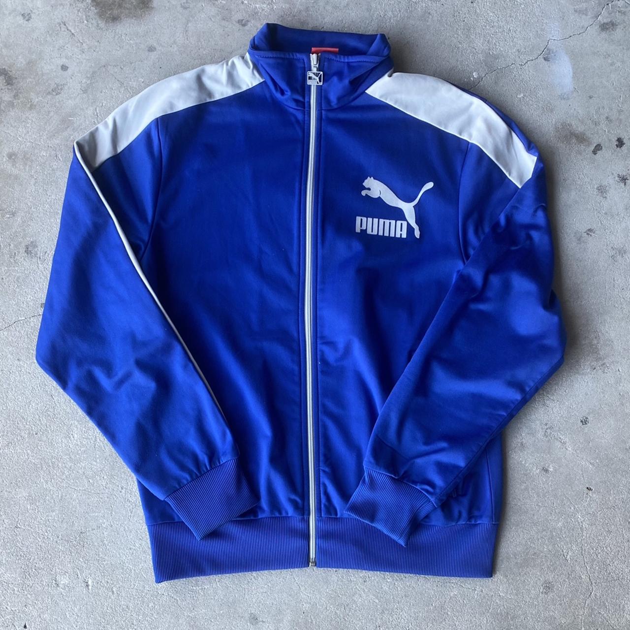 Vintage Puma Track Jacket. Size- Small- 20.5 pit to... - Depop
