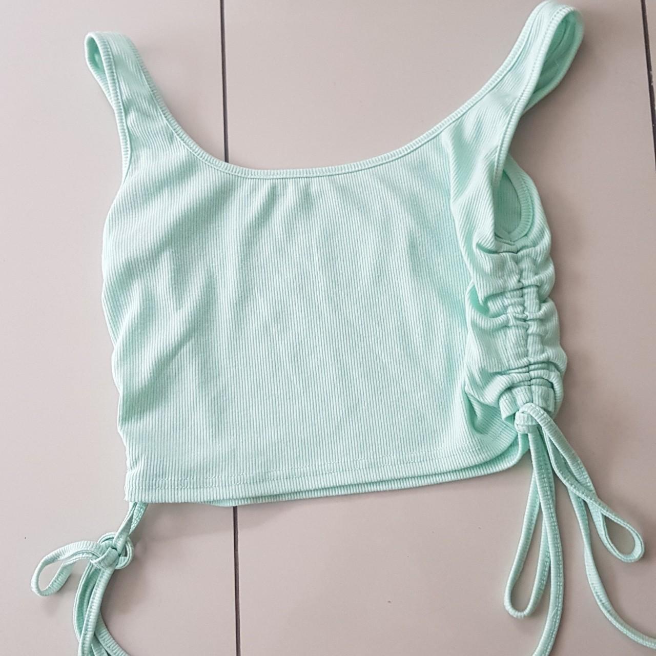 Lovely mint green crop top Worn a few times but... - Depop