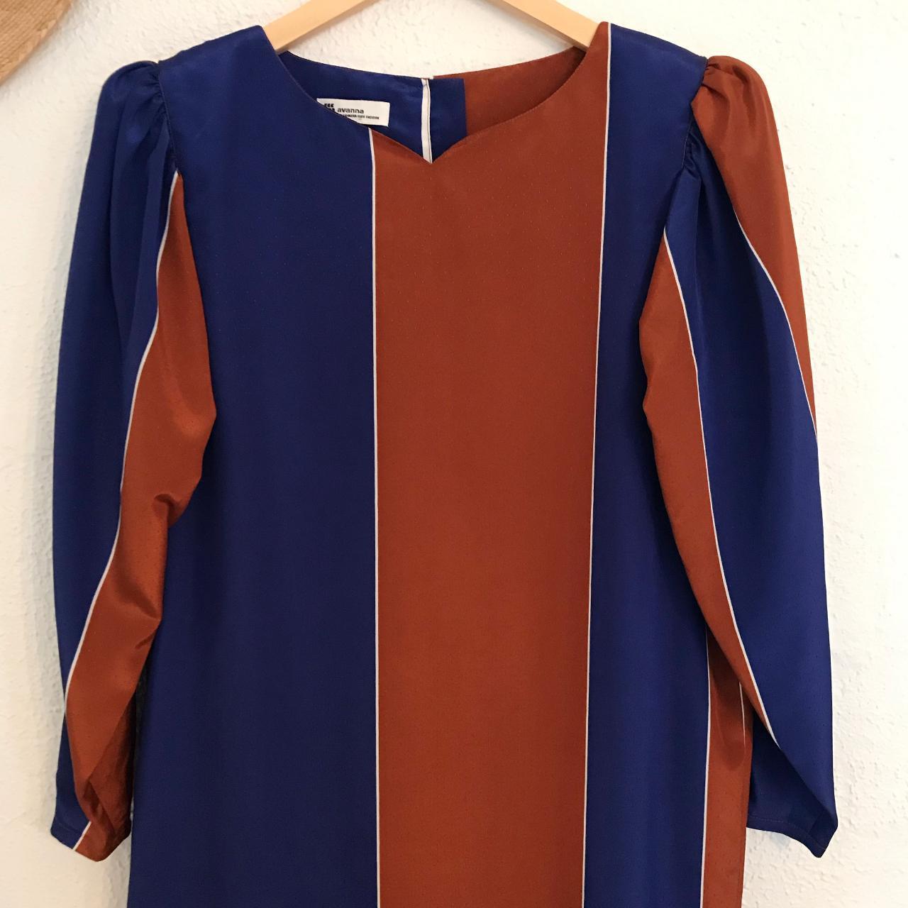 Vintage 1980's Striped Colorblock Cocktail... - Depop