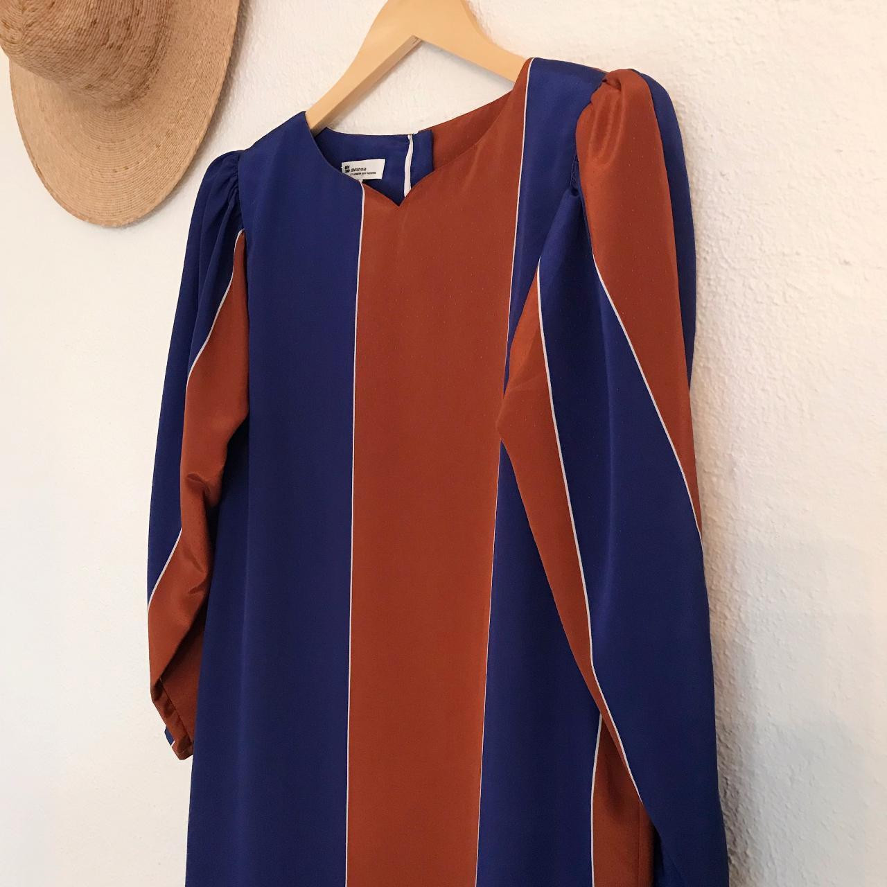 Vintage 1980's Striped Colorblock Cocktail... - Depop