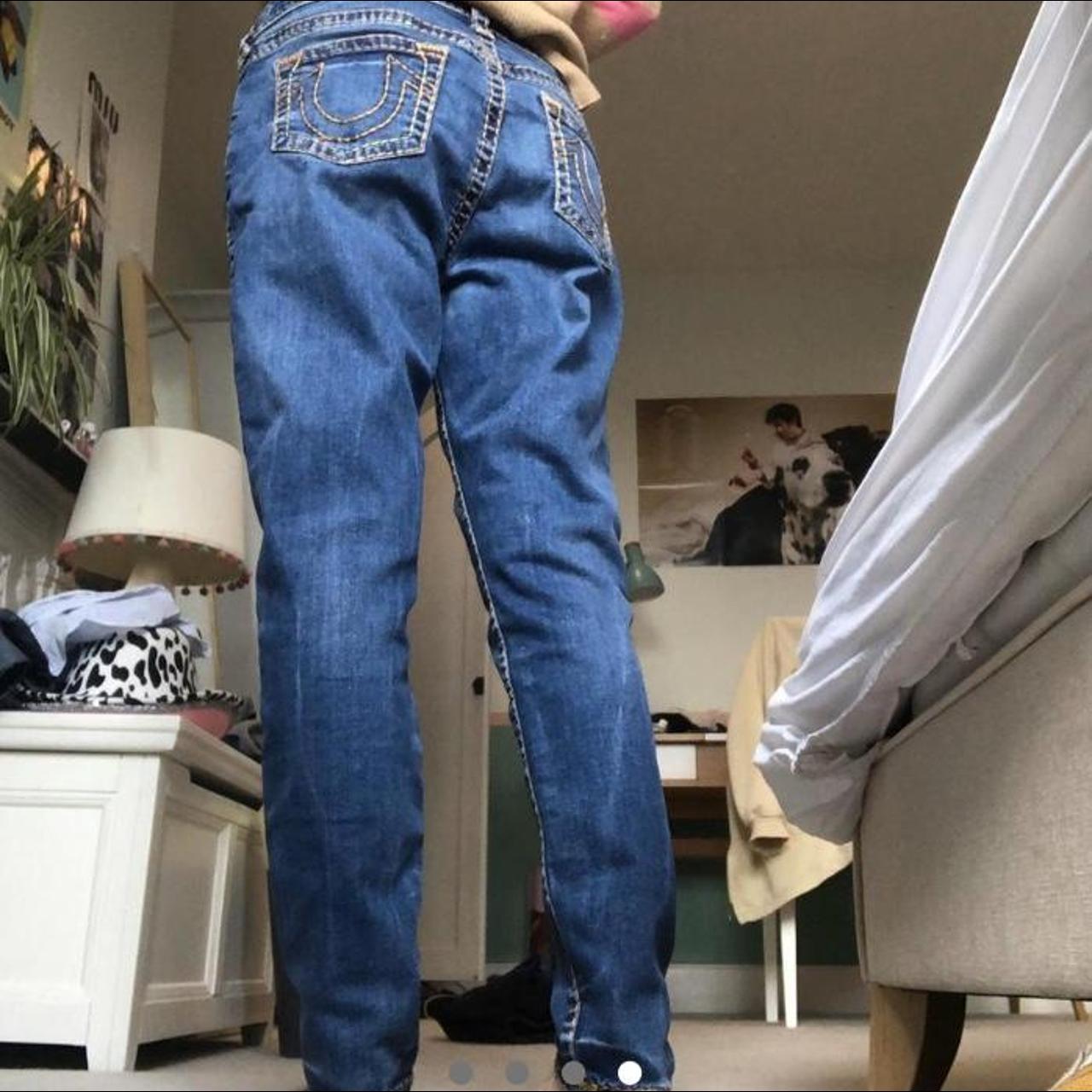 True Religion Denim Stich Jeans Only worn twice love... - Depop