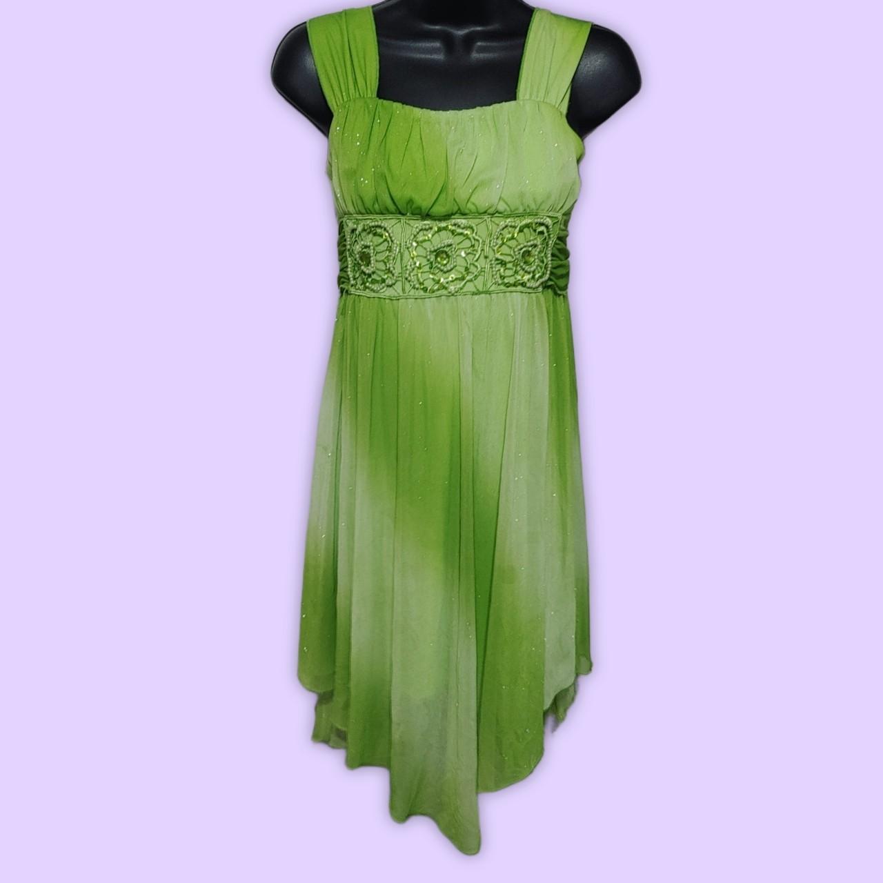 Vintage Fairy Beaded Y2K Glitter Mini Party Dress... - Depop