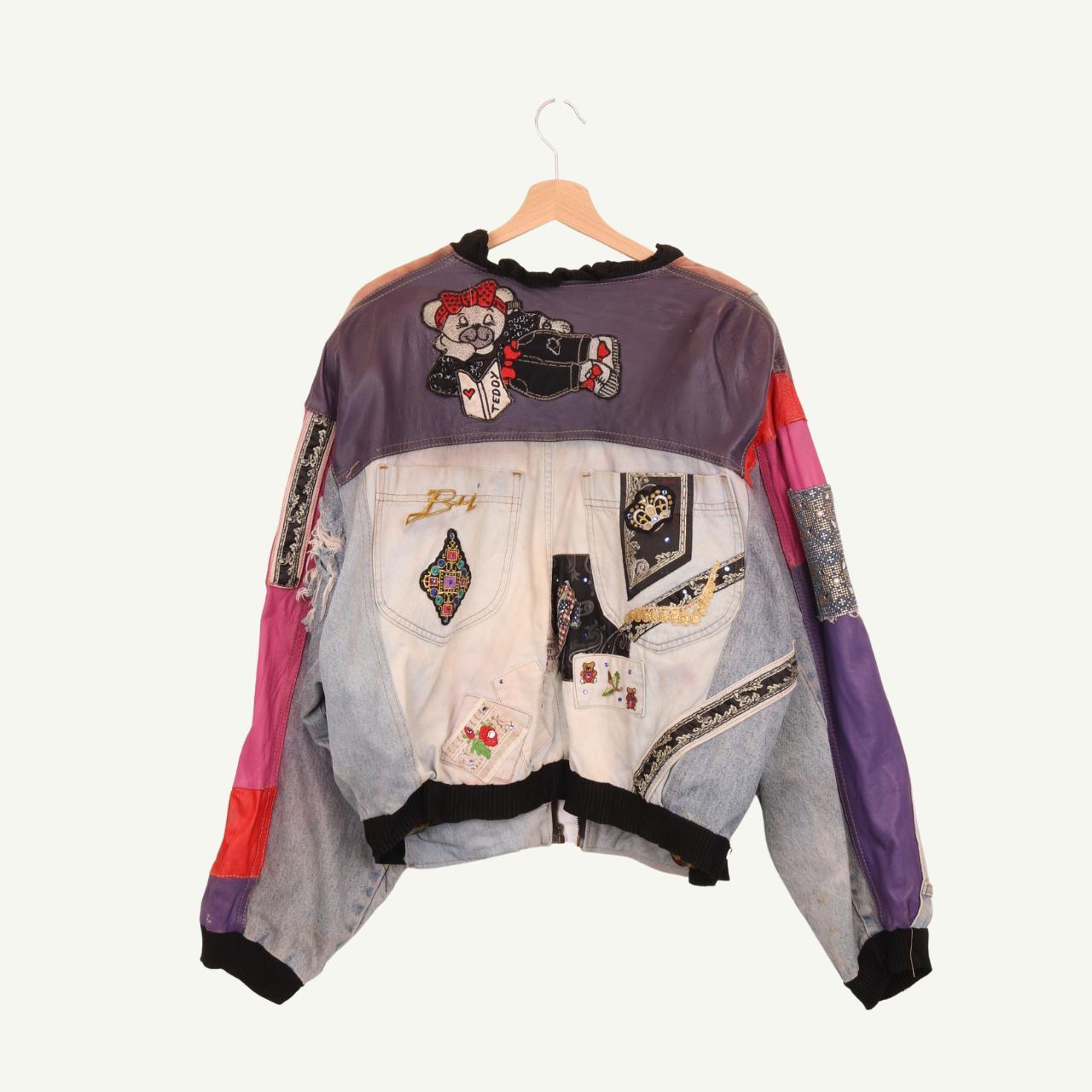 Vintage Y2K Patchwork Embellished Jacket in Multi... - Depop