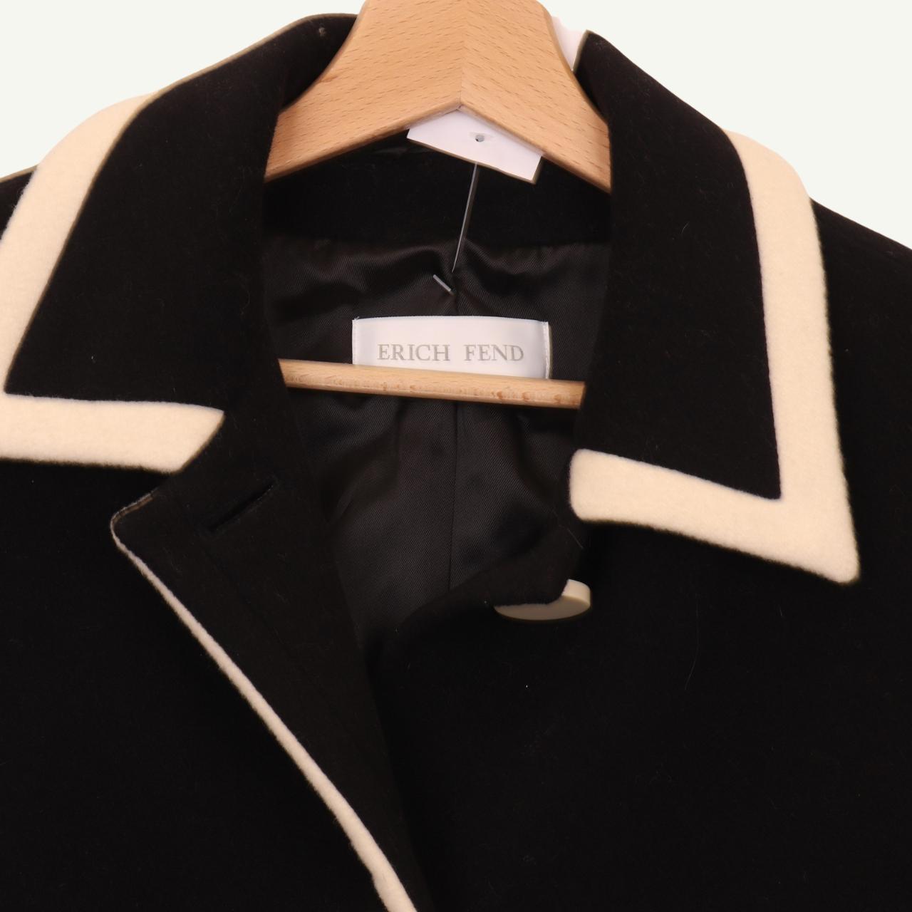 Vintage 80s Erich Fend Buttoned Wool Coat in Black... - Depop