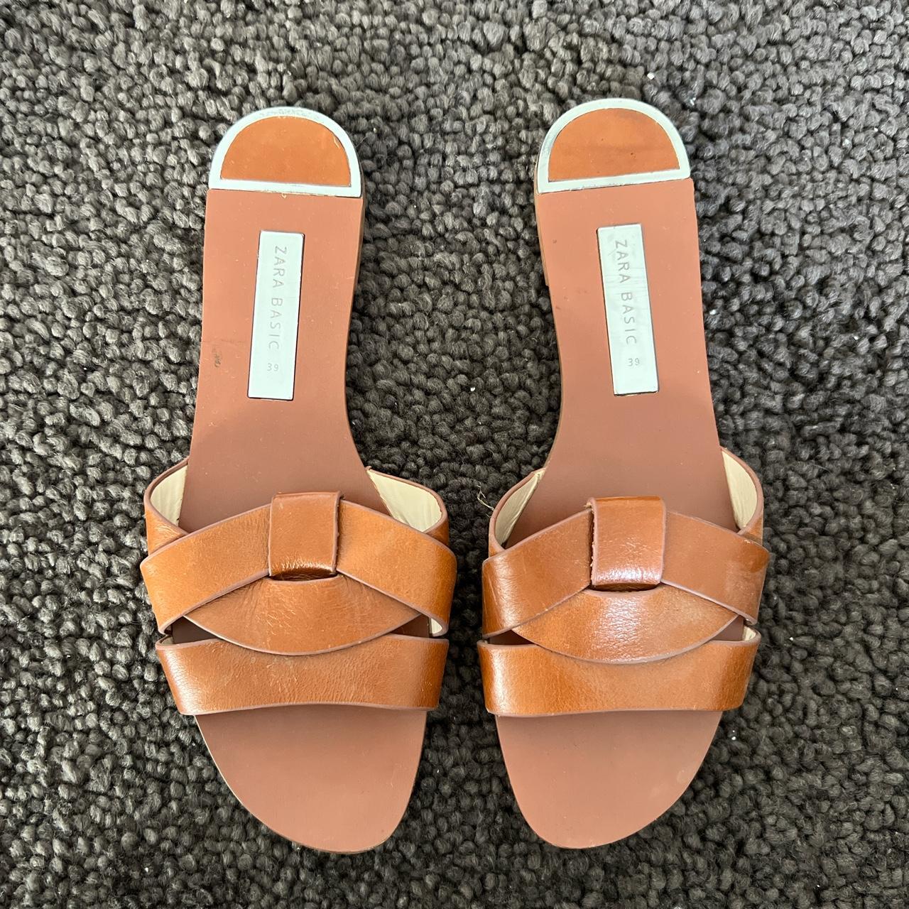 Zara Basic Collection Sandals Size 39 - Depop
