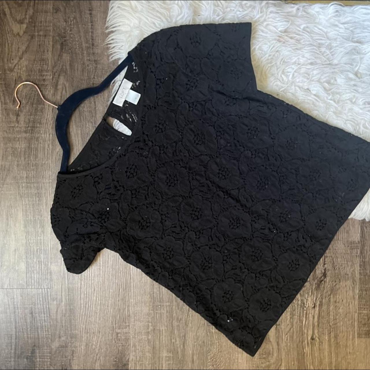 Loft brand small lace sheer blouse top. Short... - Depop