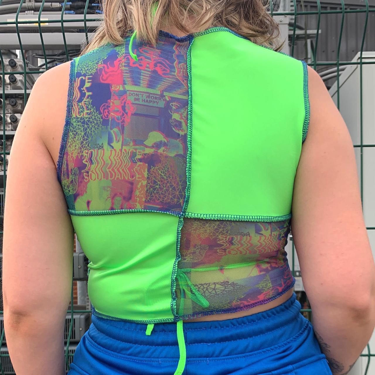 Y2K Raver Reworked Square Patchwork Tank Top READY... - Depop