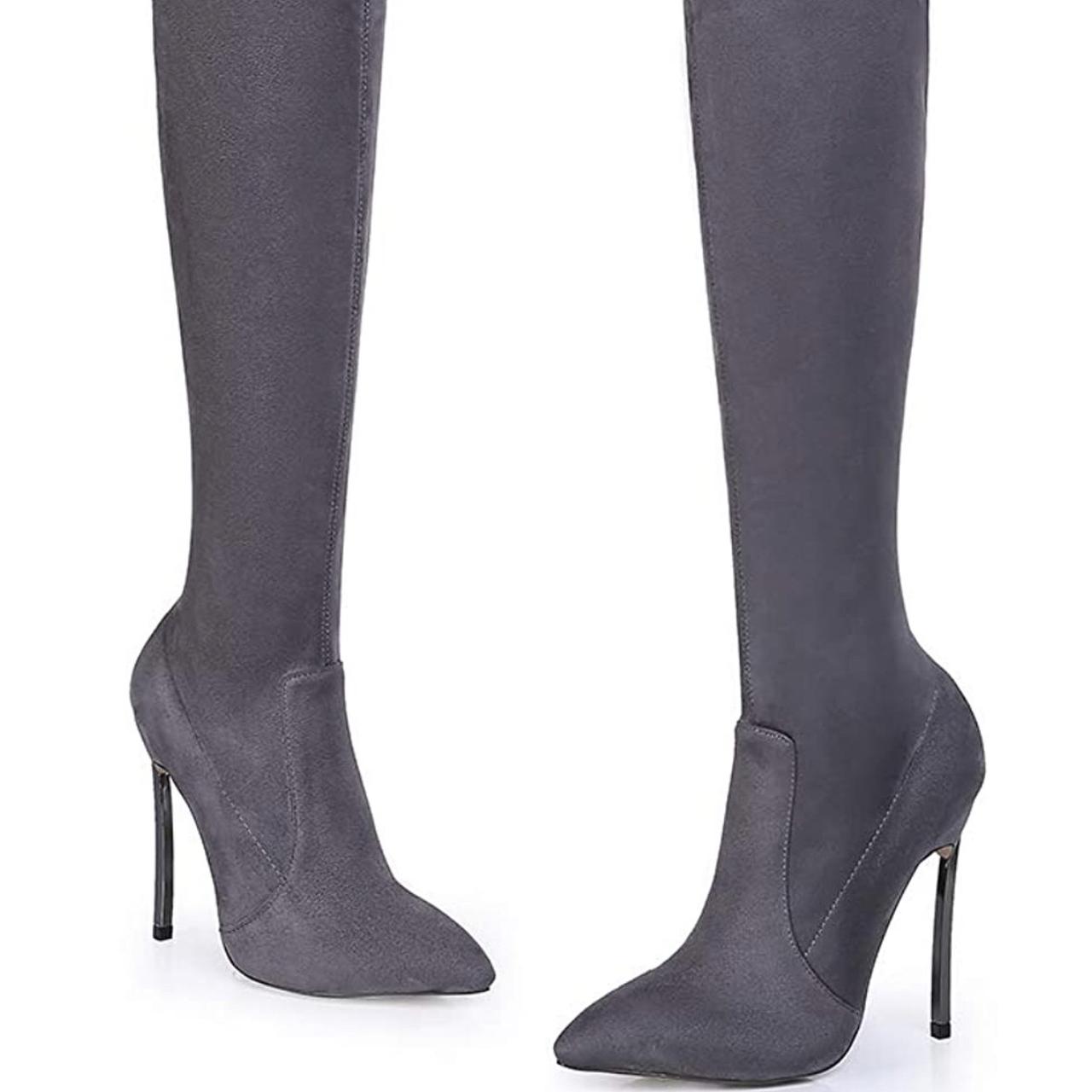 Women's Grey Boots | Depop