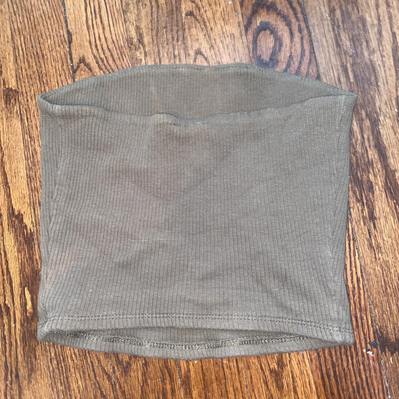Size Small Army Green garage ribbed tube top... - Depop