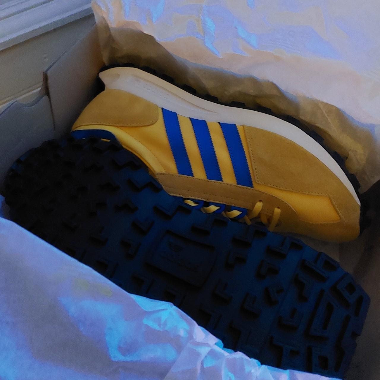 Adidas Racing 1, yellow blue, brand new with tags... - Depop