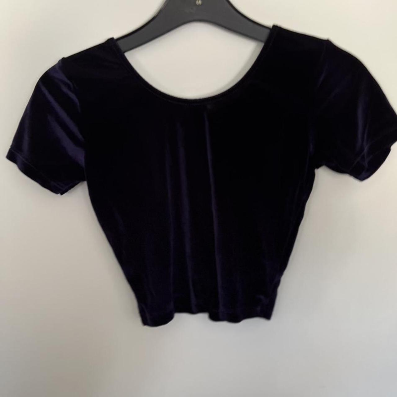 Cute Velvet Crop Top Purple American Apparel Size Depop