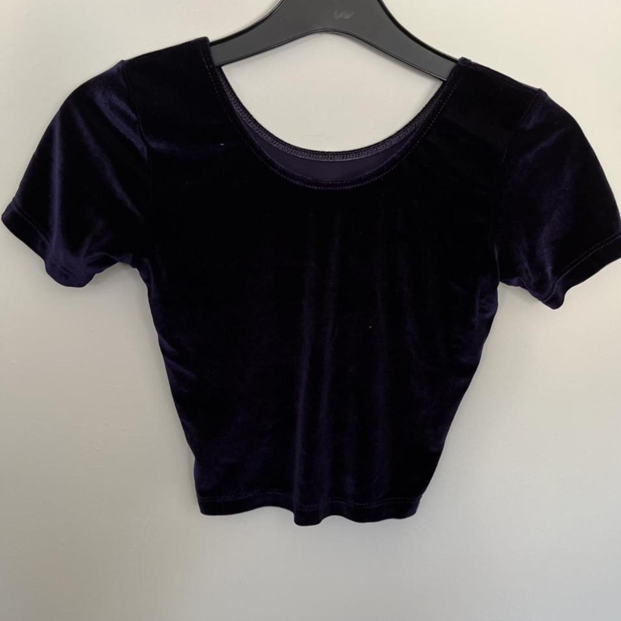Cute Velvet Crop Top Purple American Apparel Size Depop