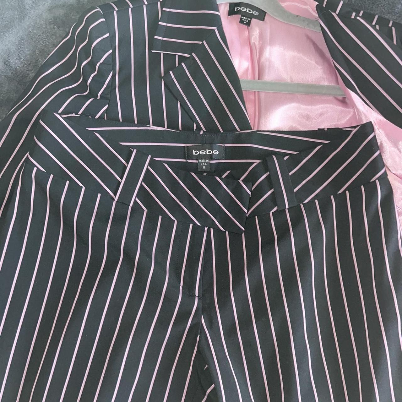 Beautiful 90’s Bebe pink pinstripe suit set Size... - Depop
