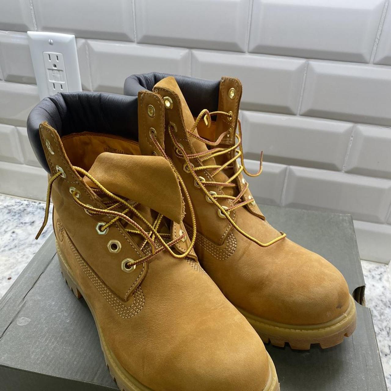 Timberland Men's Tan and Black Boots | Depop