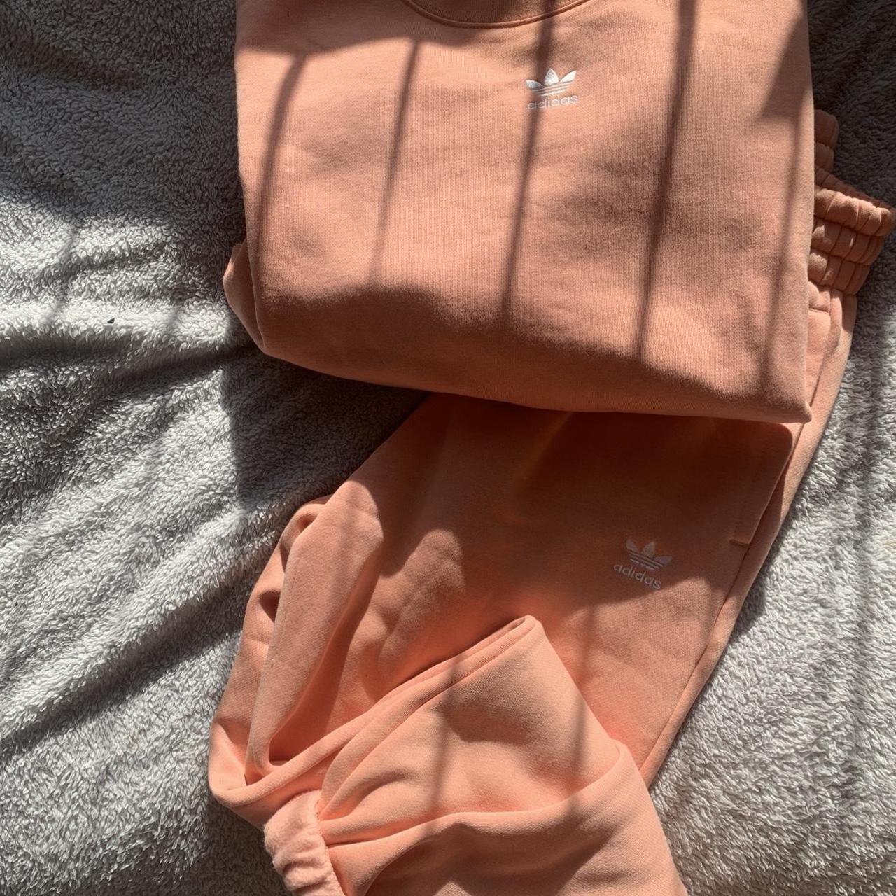 Adidas peach tracksuit Size 8 worn literally once... - Depop
