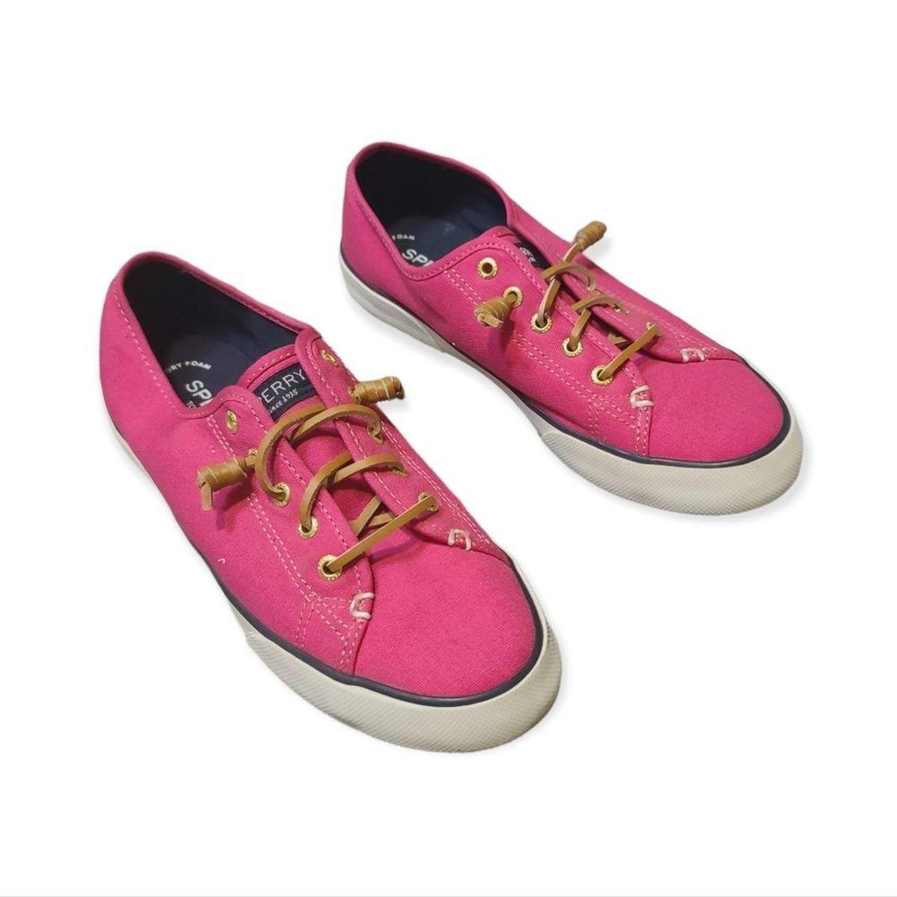 Sperry Women's Pink Trainers | Depop