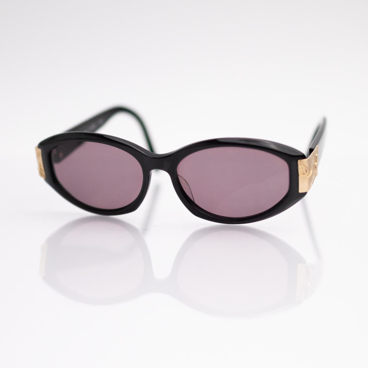 Yves Saint Laurent Men's Black and Gold Sunglasses | Depop