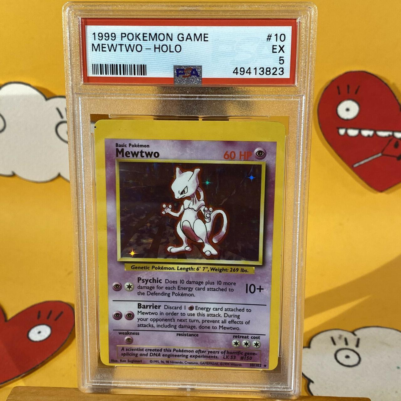 1999 Base Set Mewtwo PSA ERROR MC Miscut OC Holo... - Depop