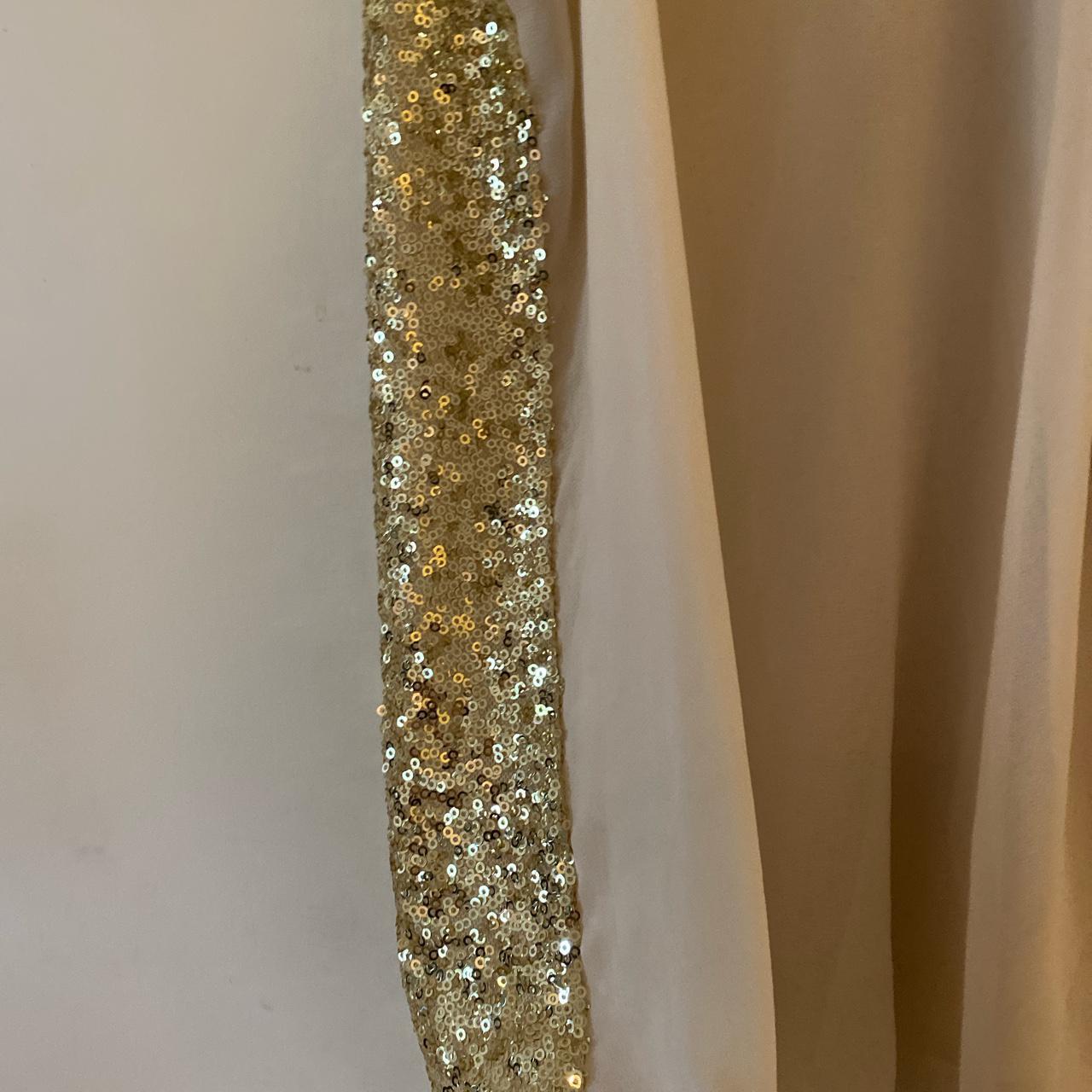 ASOS gold sequin top with Ivory sheer racer back .... - Depop