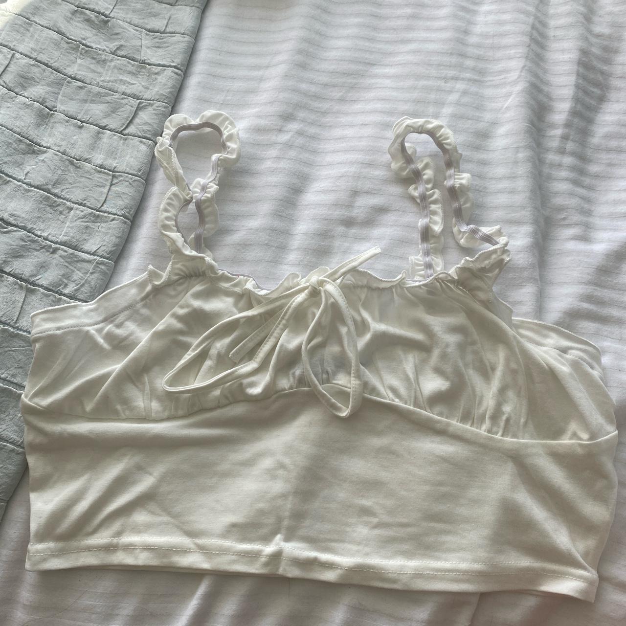 Shein Cream Ruffle Cami Top - size large. Brand new... - Depop