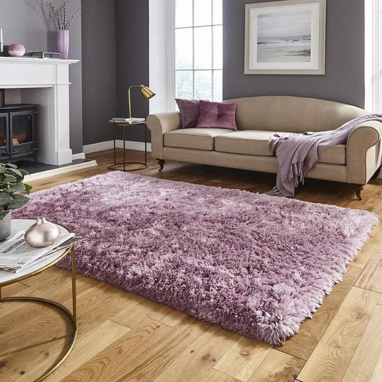 Lilac Thick Shaggy Rug Lilac Shaggy Rug is... - Depop