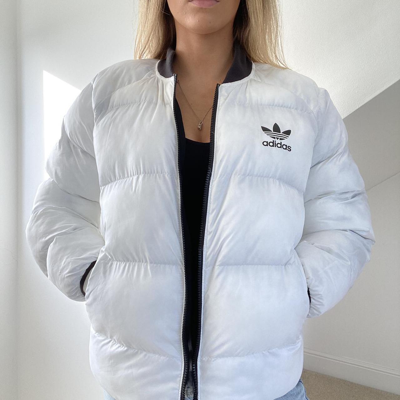 Adidas Women's Black and White Jacket | Depop