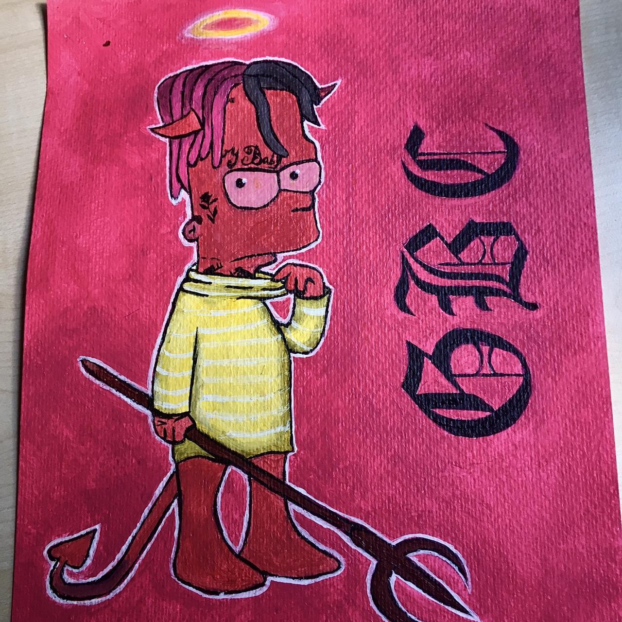 ️‍🔥Painting original ️‍🔥Bart Simpson - ‘Goth Boy... - Depop