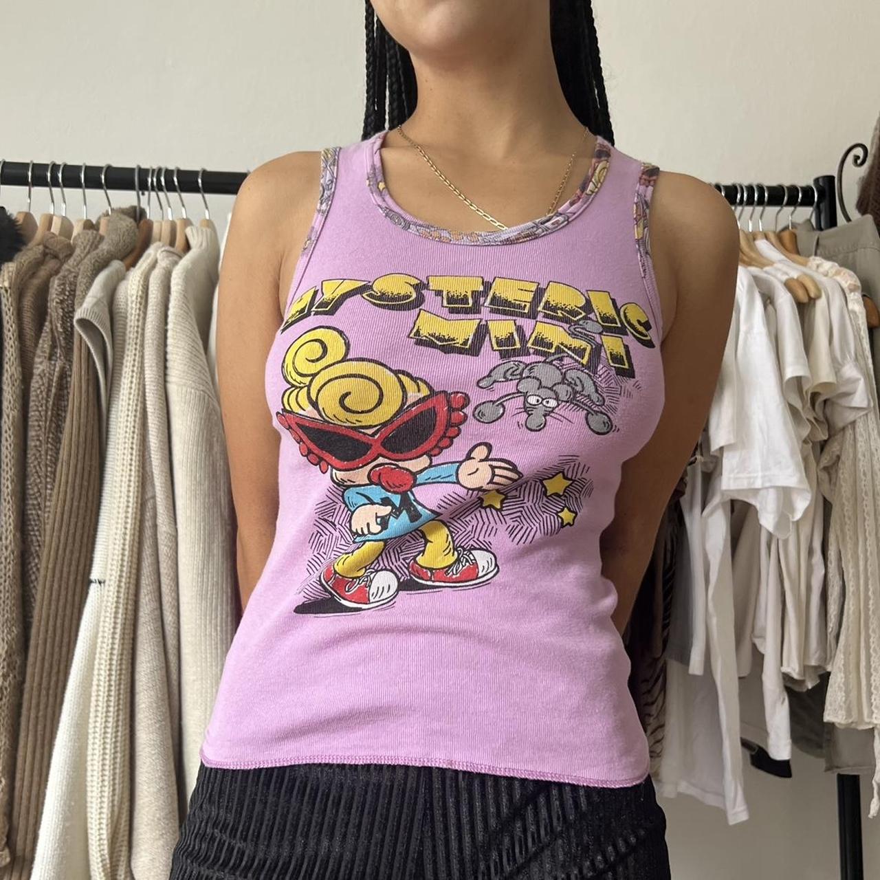 Graphic pink Hysteric Glamour mini tank... - Depop