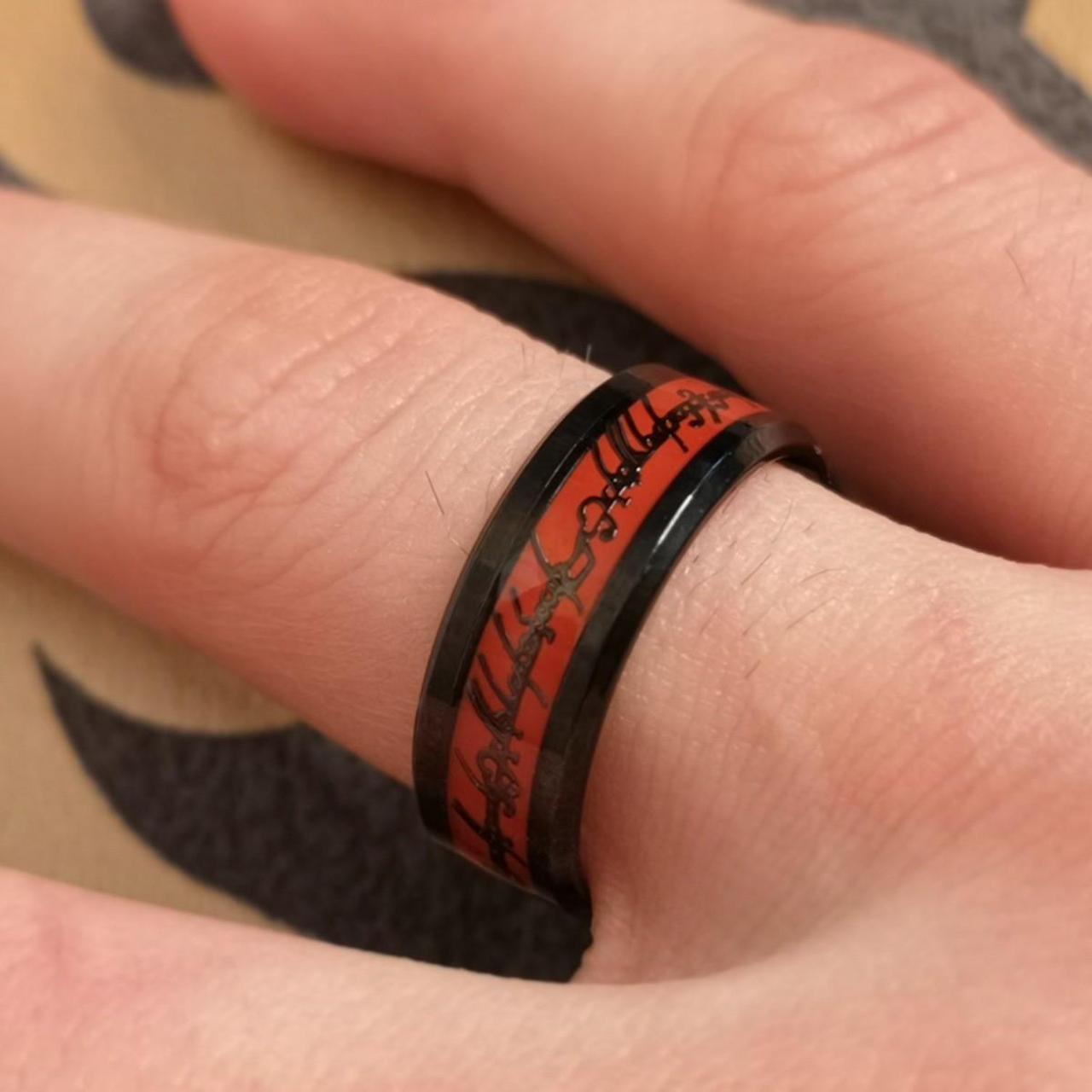 Lord of the Rings - The One Ring - Black and Red -... - Depop