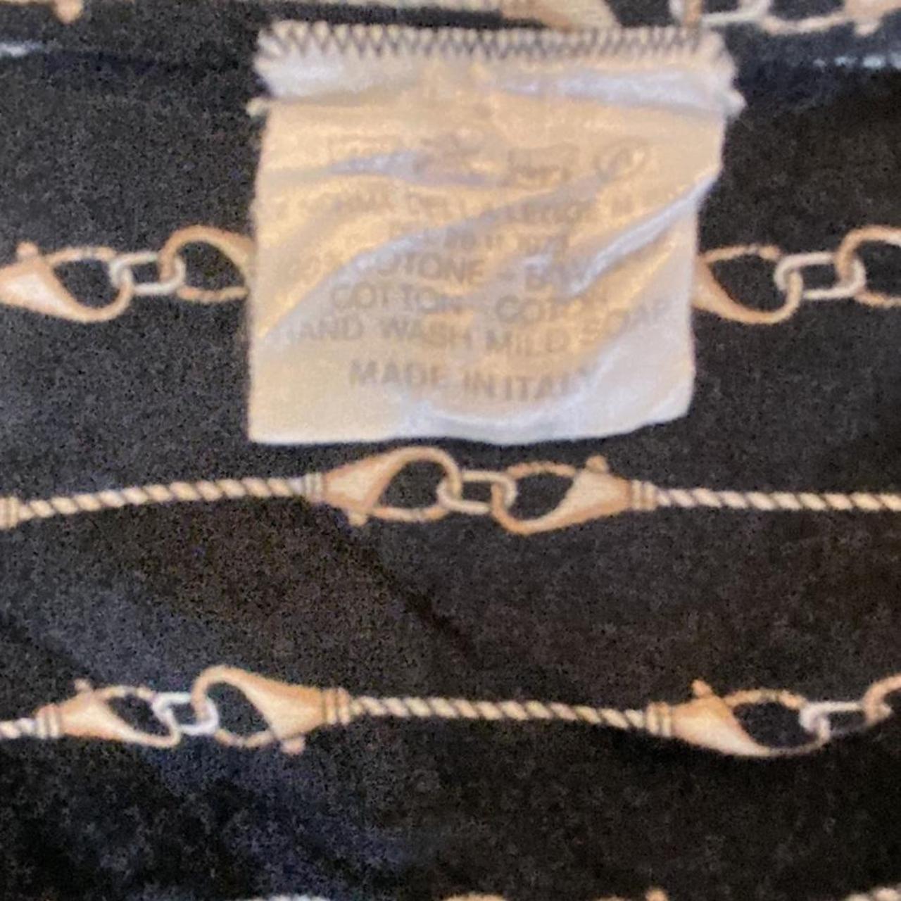 Vintage 70s Silk Style Chain Casual Long Sleeve... - Depop