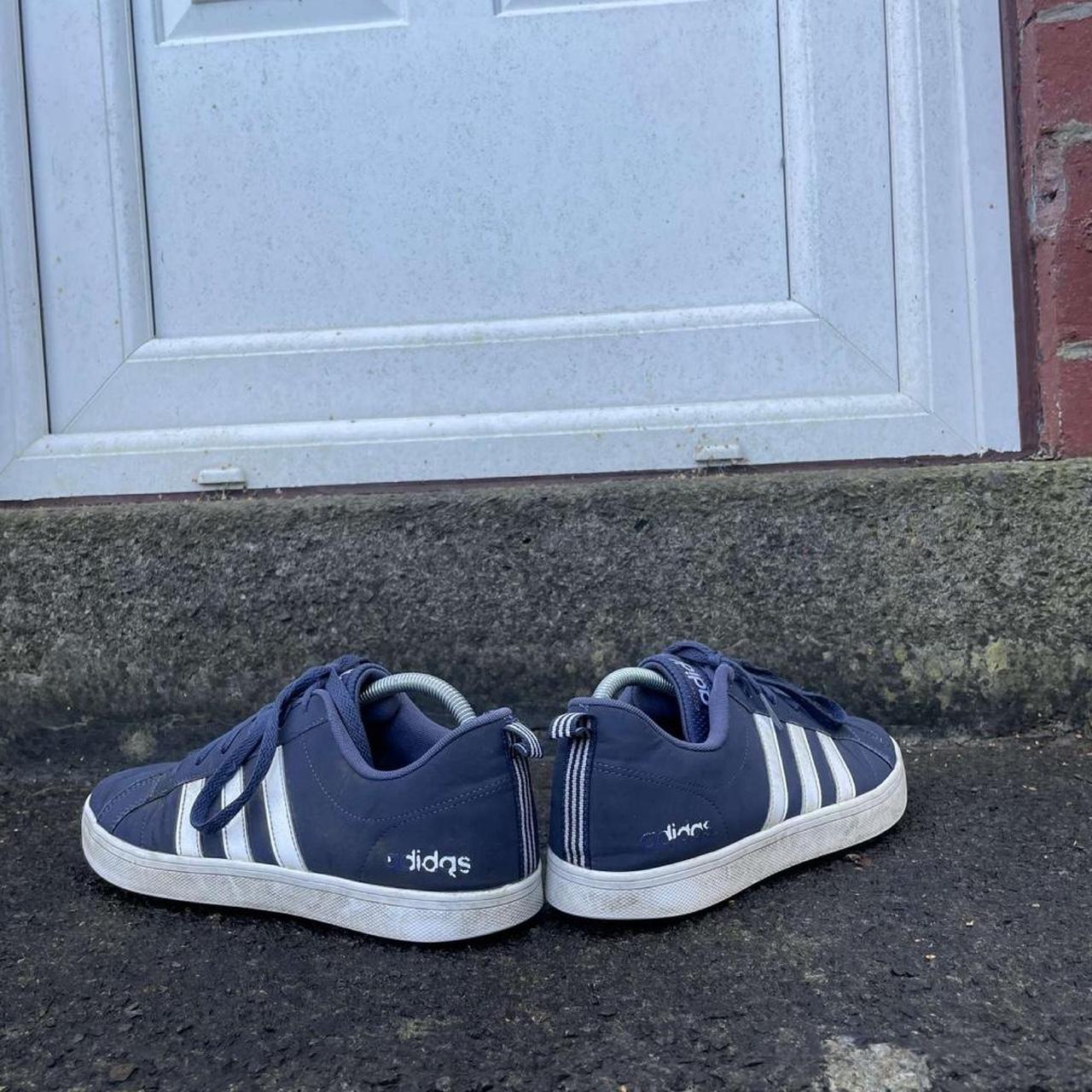 Adidas VS Pace Low Top Trainers in Navy Blue & White... - Depop