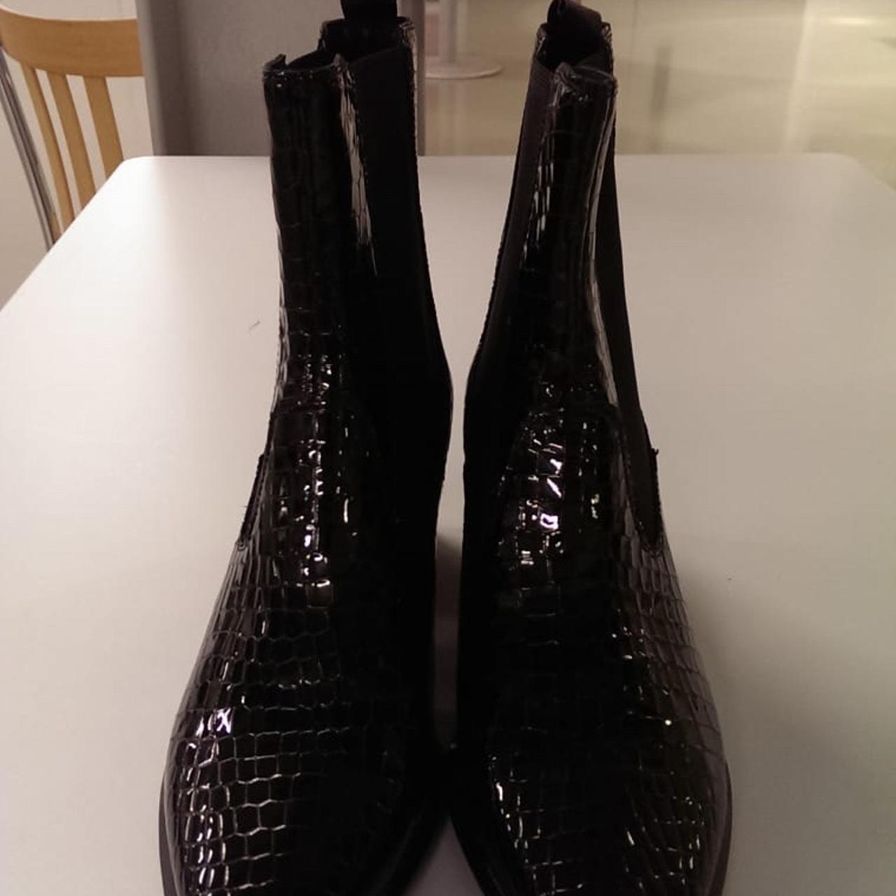 Vagabond, black croc, Betsy heel, Chelsea boot. Size... - Depop