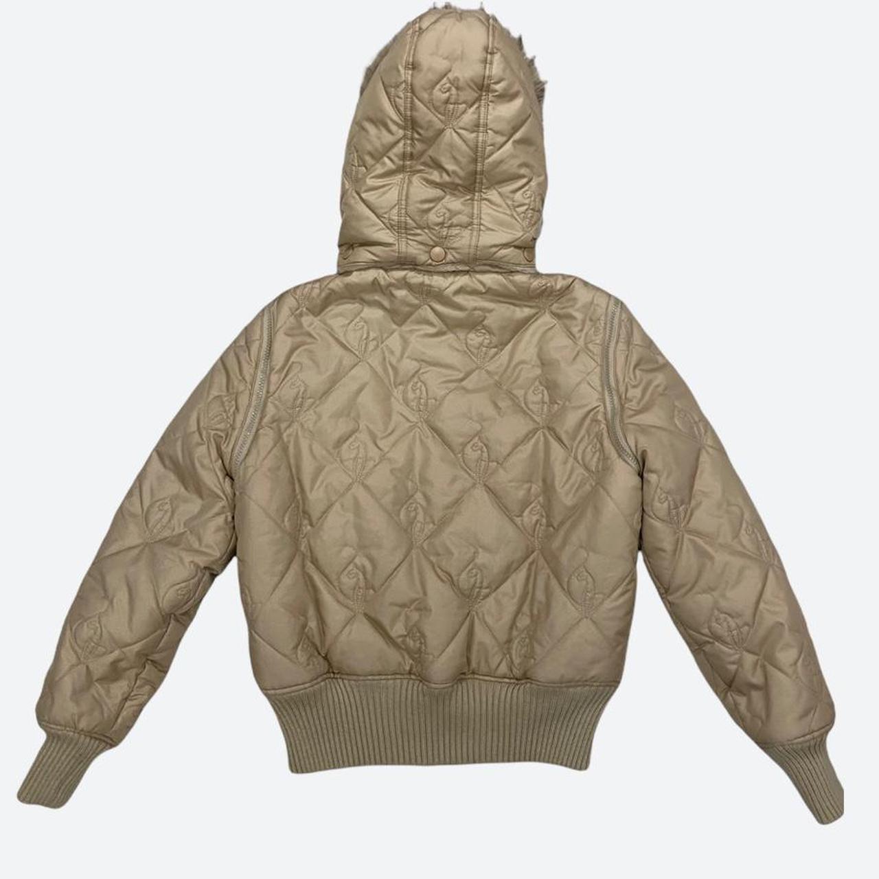 Baby Phat Women's Cream and Gold Jacket | Depop