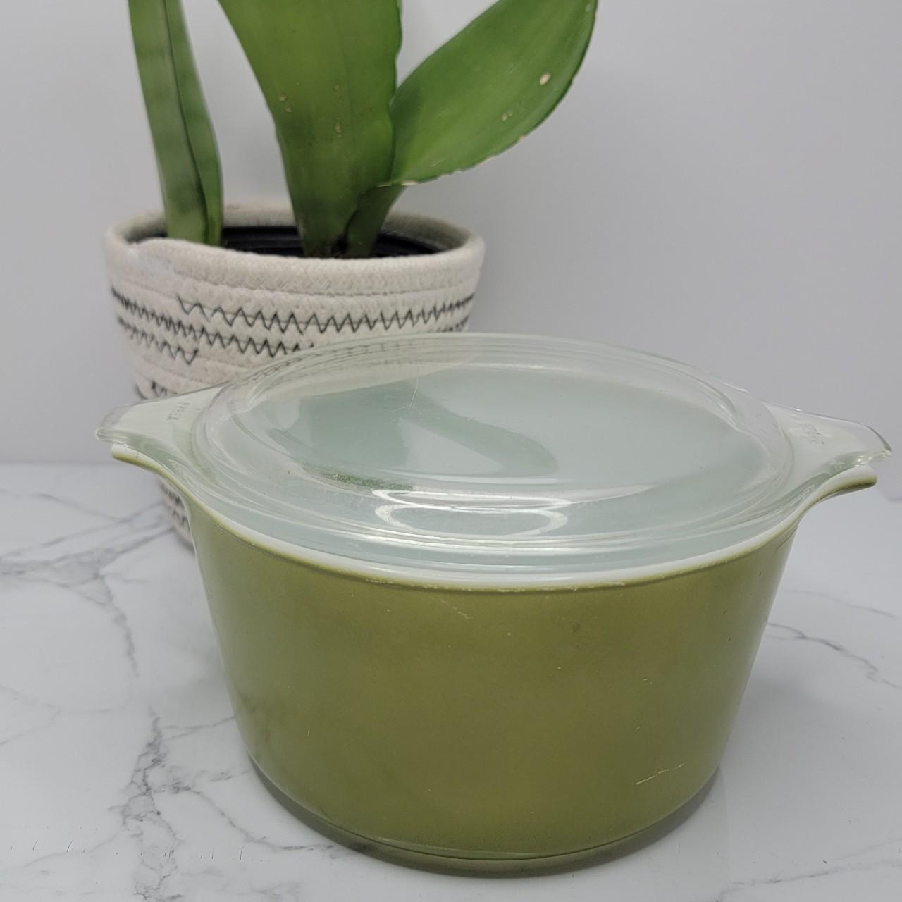 VTG Pyrex | 470-C Verde Green round casserole dish... - Depop