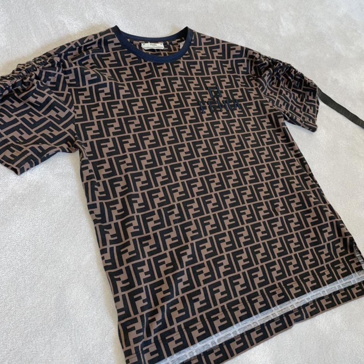 Women’s NEVER BEEN WORN Fendi print t shirt 100%... - Depop