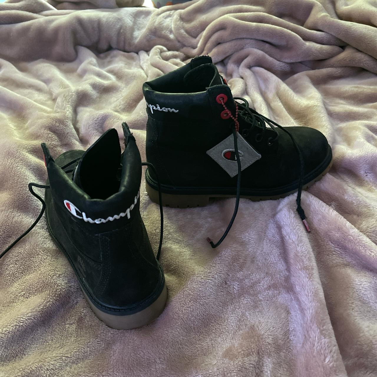 champion x timbs. only worn a couple times size: US... - Depop