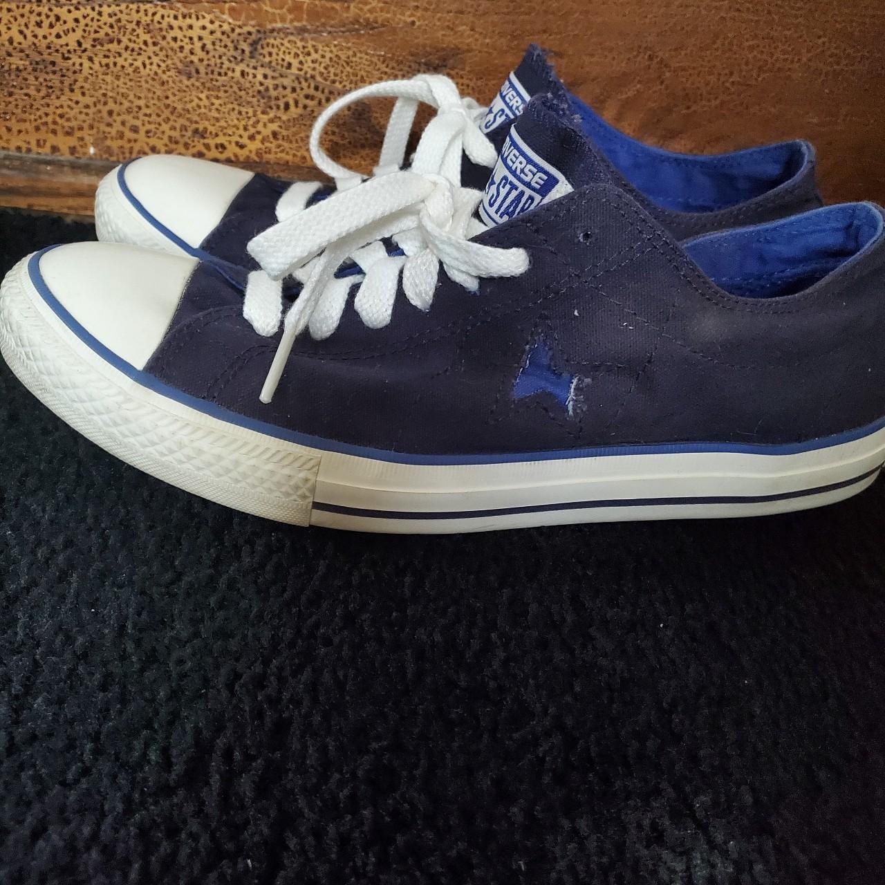 Converse sneakers, like new, with a cut out star... - Depop