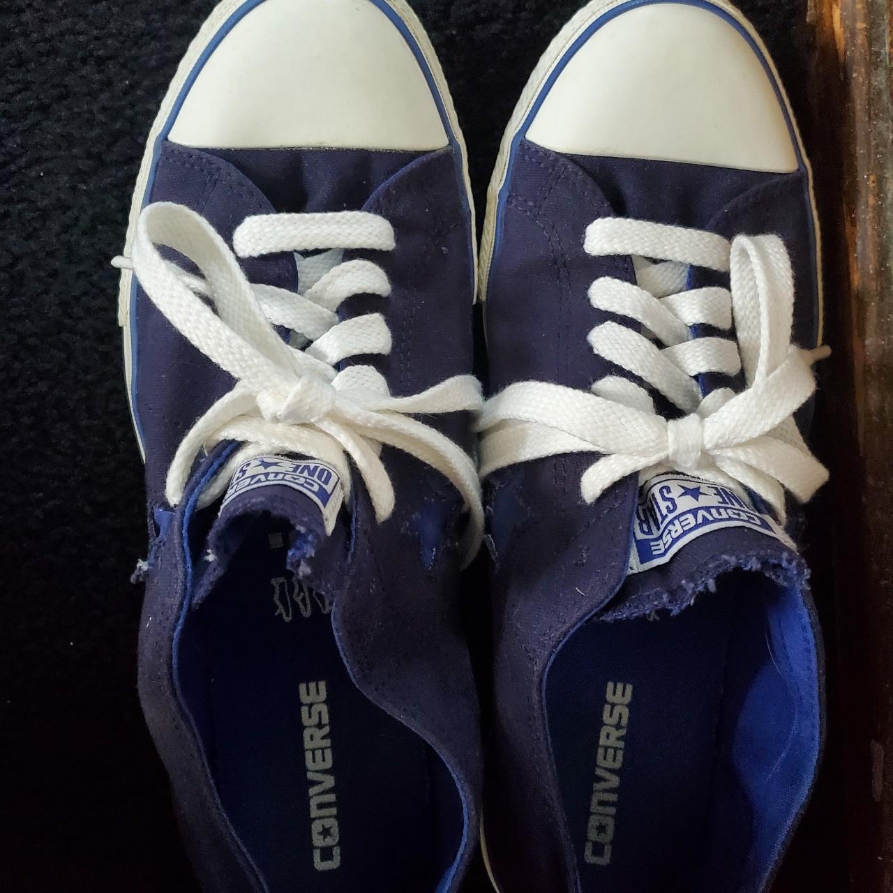 Converse sneakers, like new, with a cut out star... - Depop