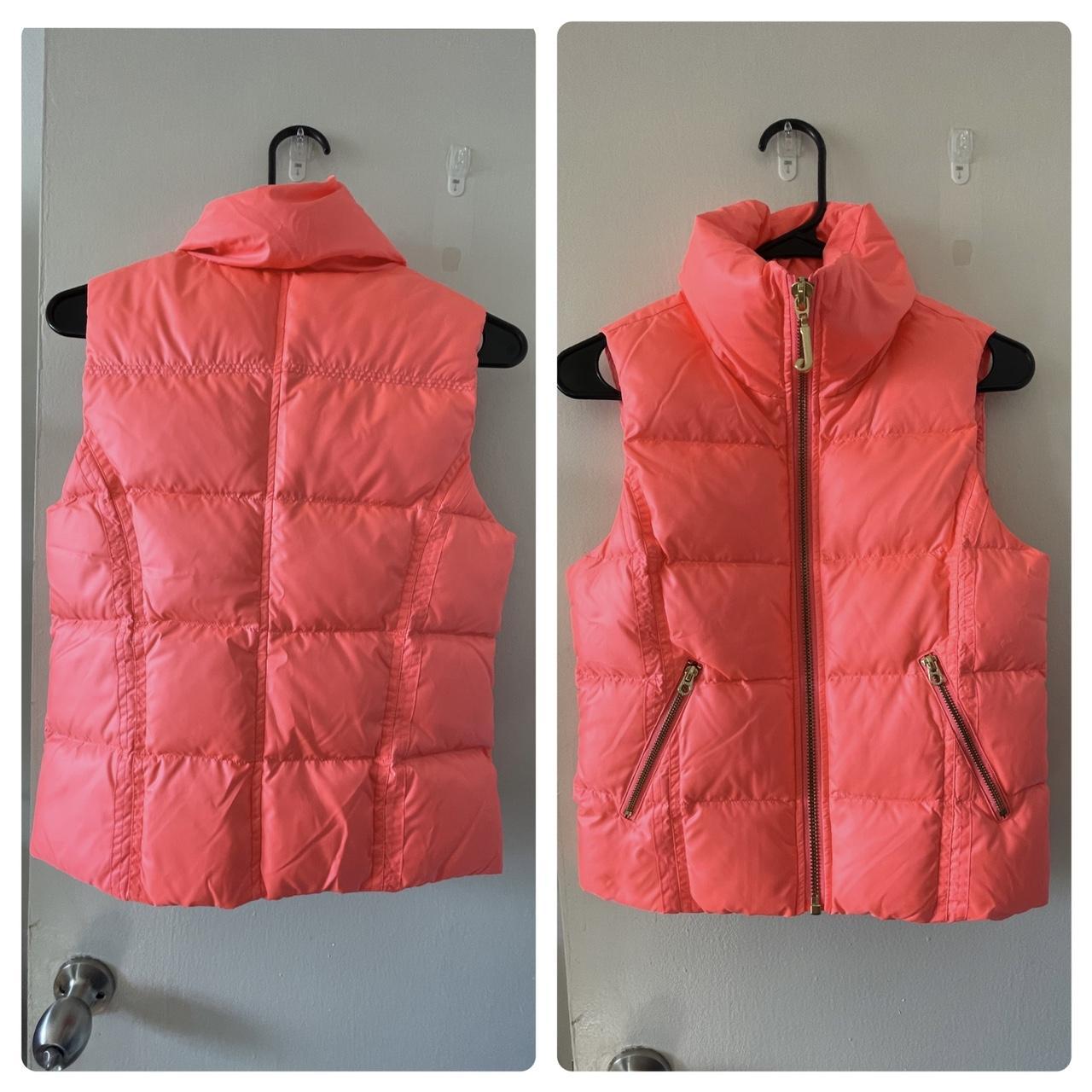 Juicy Couture mini puffer vest bright orange pink... - Depop