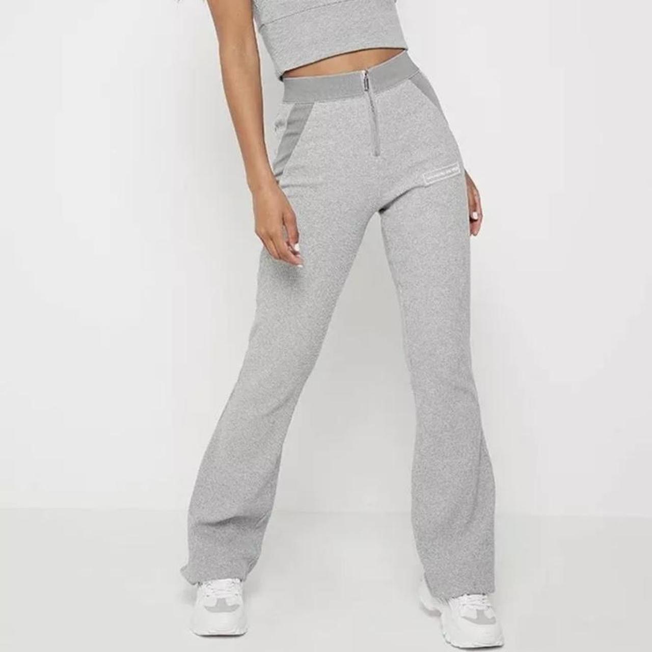 Maniere de voir grey ribbed flares Size 6 but super... - Depop