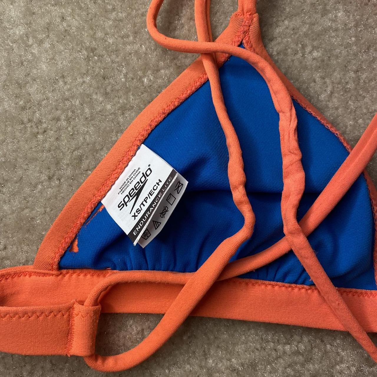 Bright Orange Triangle Bikini Top. In good... - Depop