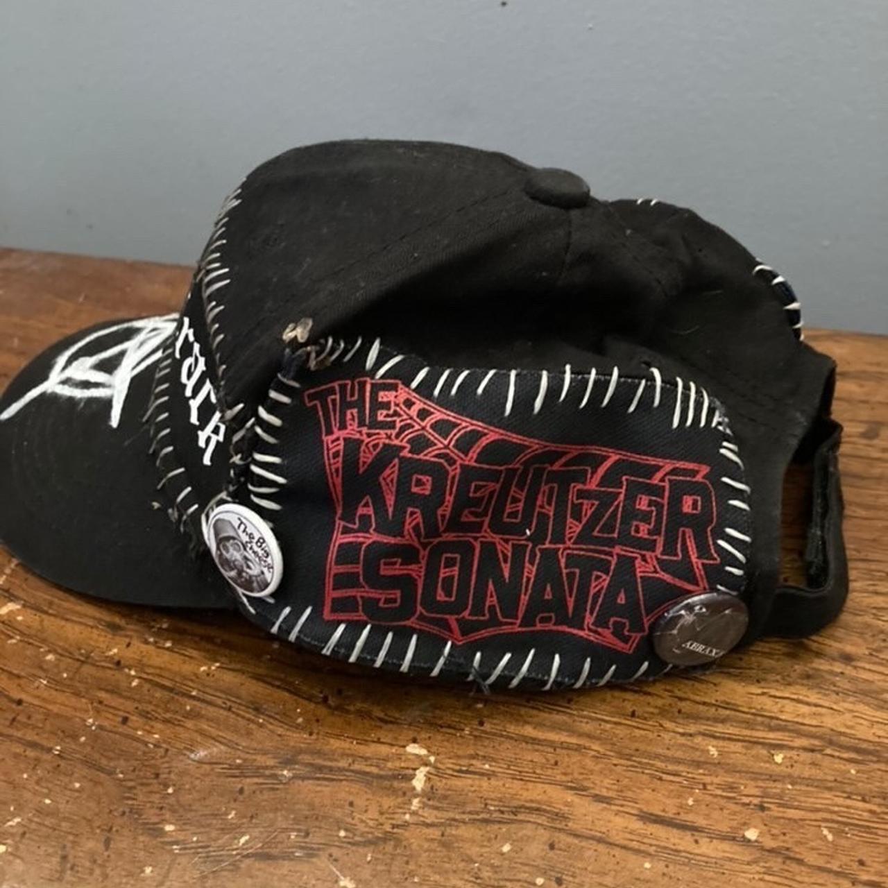 Crust punk hat, regular wear and tear, good... - Depop