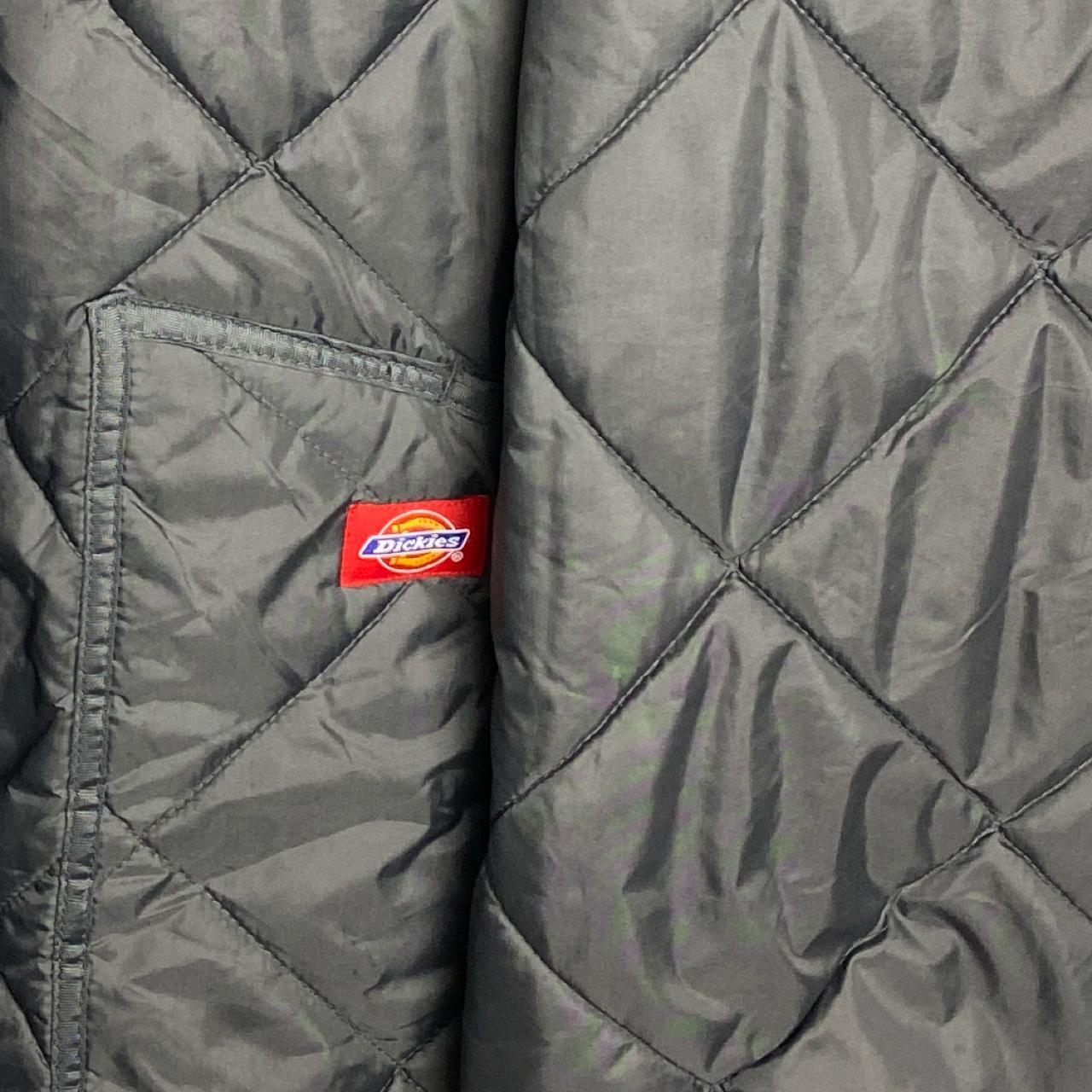 Dickies dark grey almost black quilted jacket there... - Depop